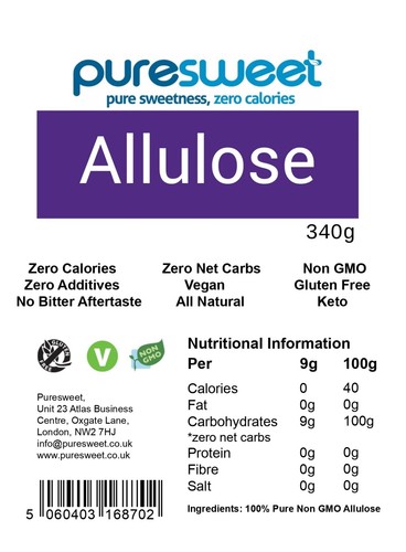 Puresweet Allulose 340g, Zero Calorie Sweetener, 100% Pure, Diabetic ...