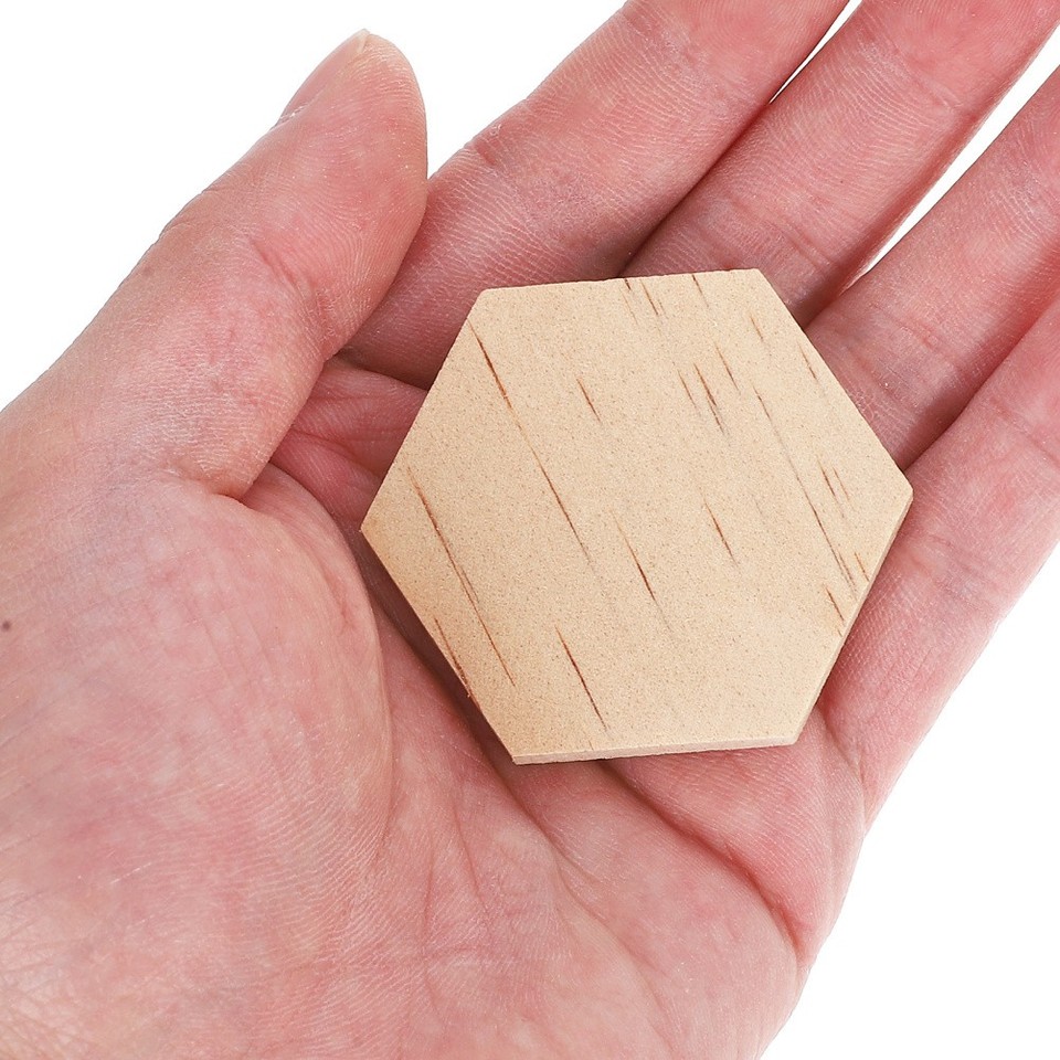 25 PCS Wood Hexagon Tiles for Diy Painting Cutouts Crafting Wooden Hexagons | eBay UK