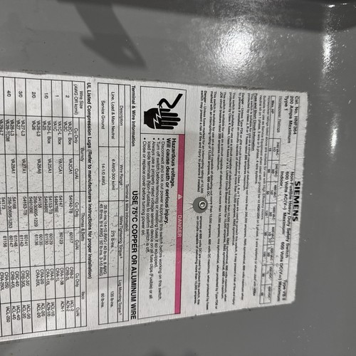 Siemens Safety Switch HNF364 200 Amp 600 Volt Non Fused Nema 1 | eBay