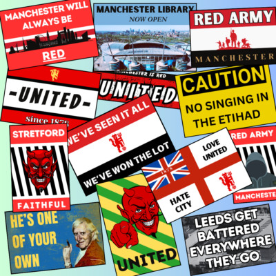 50x United football Style Stickers inspired by Manchester Man Utd fans ...
