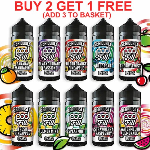 Seriously Pod Fill 100ml E Liquid By Doozy Vape 50/50 0mg | BUY 2 GET 1 ...
