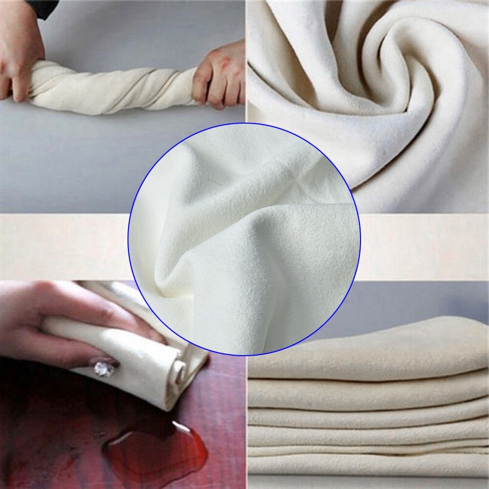 Natural Shami Suede Car Cleaning Towel Dry Cleaning Cloth 25*40cm Soft ...