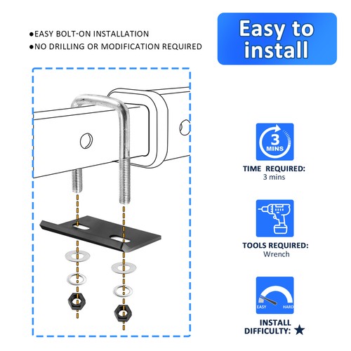 1.25" and 2" Trailer Lock Down Hitch Tightener Stabilizer Anti Rattle ...