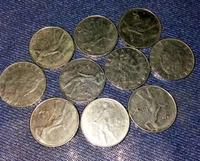 LOT OF 10 COINS ITALY L.50 MINI COLLECTION OF VINTAGE ITALIAN | eBay