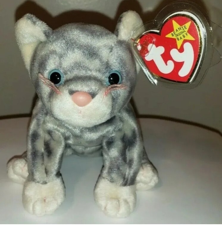 Ty Beanie Baby - SILVER the Gray Tabby Cat (8 Inch) NEW MWMTs Stuffed ...