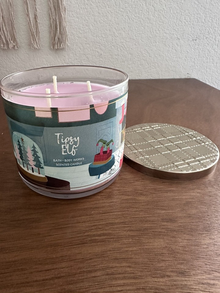 B&BW Candle. Tipsy Elf Scented. Merry Vanilla, Jolly Nutmeg, Rum | eBay