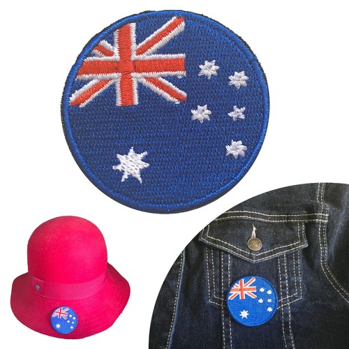 Australian Flag Iron on patch Oz Australia Aussie round flags iron-on ...