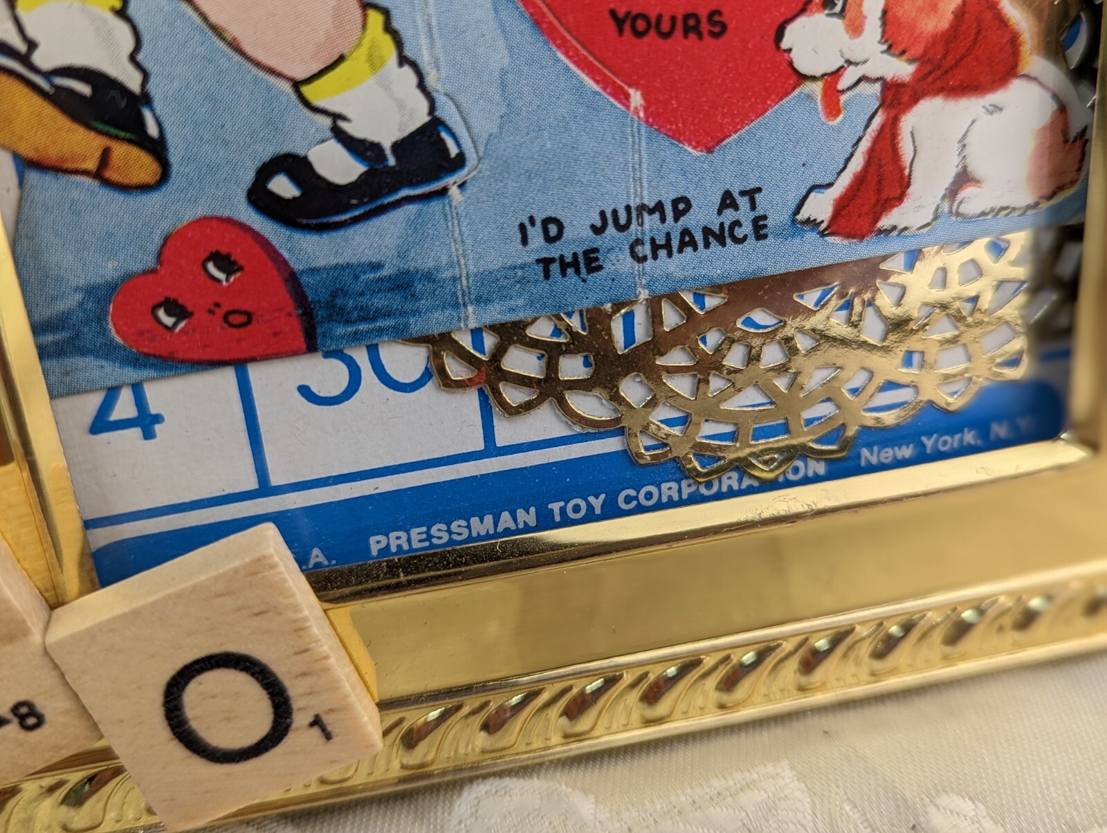 Handmade Framed Decor made with Vintage Valentine Card & Bingo Card ...