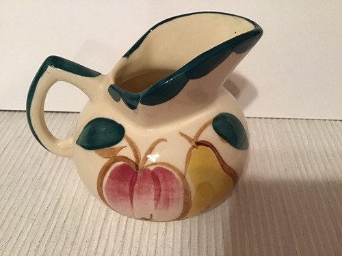Small Pitcher Ceramic, Apple & Pear Design 5” Tall | eBay