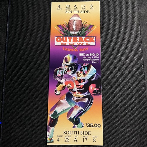 1996 First Outback Bowl College Football Game FULL Ticket Penn State vs ...