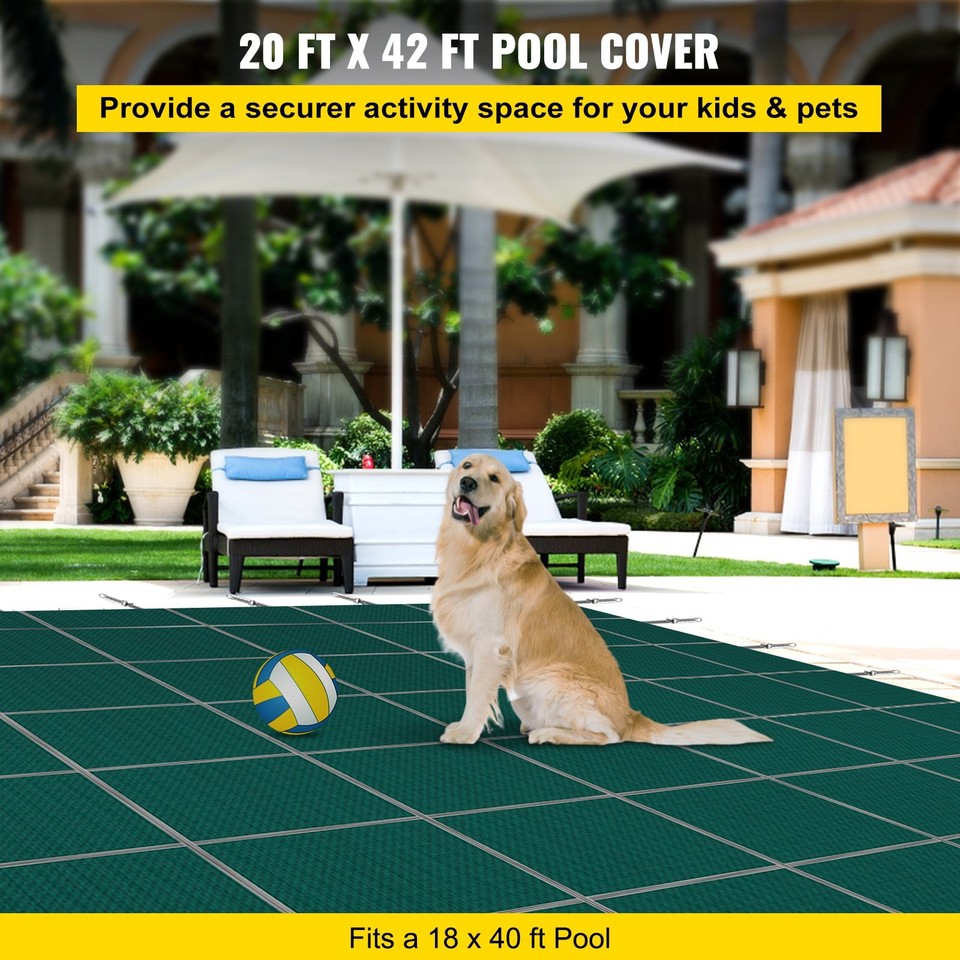 Inground Pool Safety Cover 20 ft x 42 ft Rectangular Winter Pool Cover ...