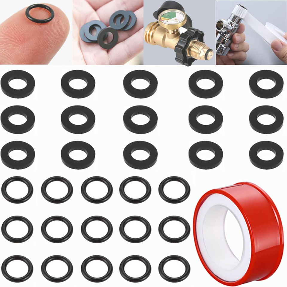30Pcs Propane Tank Gasket & O-Rings with 1Roll PTFE Thread Seal Tapes ...