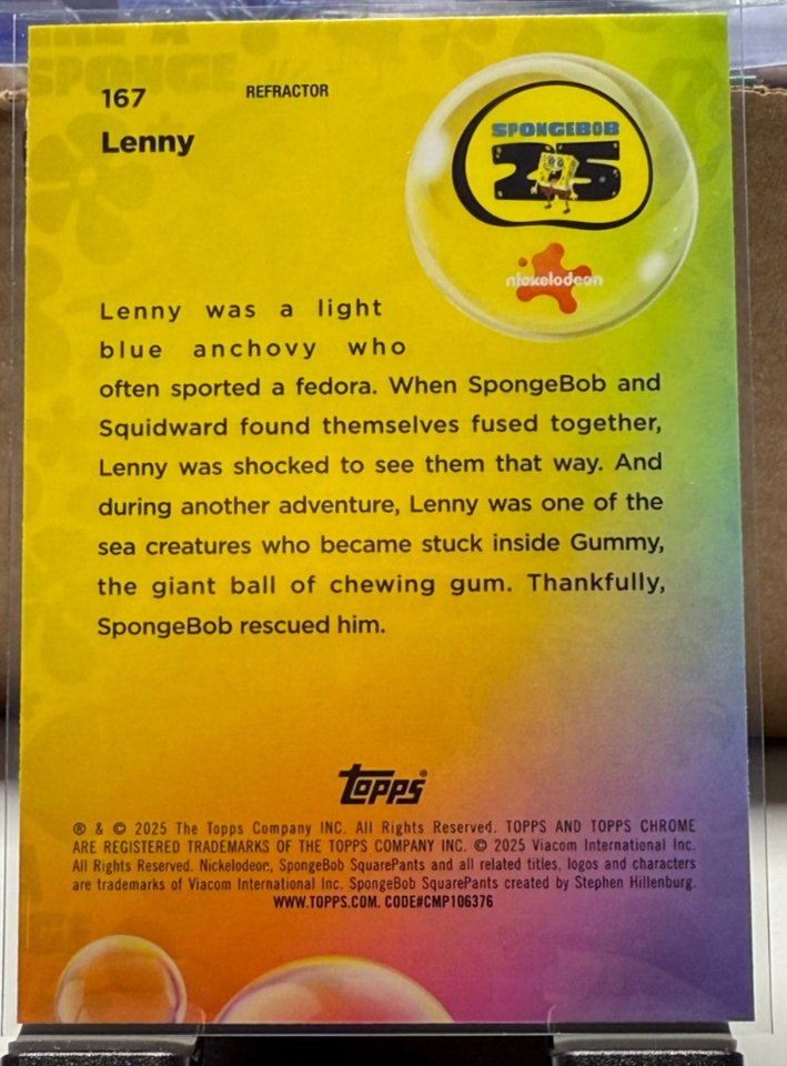 2025 Topps Chrome SpongeBob Lenny Refractor #167 | eBay