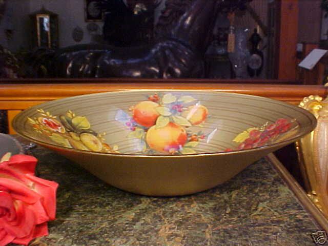 BEAUTIFUL HUGE 17.5"D FLAIR Rim Glass Murano CENTERPIECE Bowl COPPER ...
