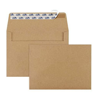ValBox 200 Qty A7 Invitation Envelopes 5 x 7, 120GSM Brown Kraft Paper ...