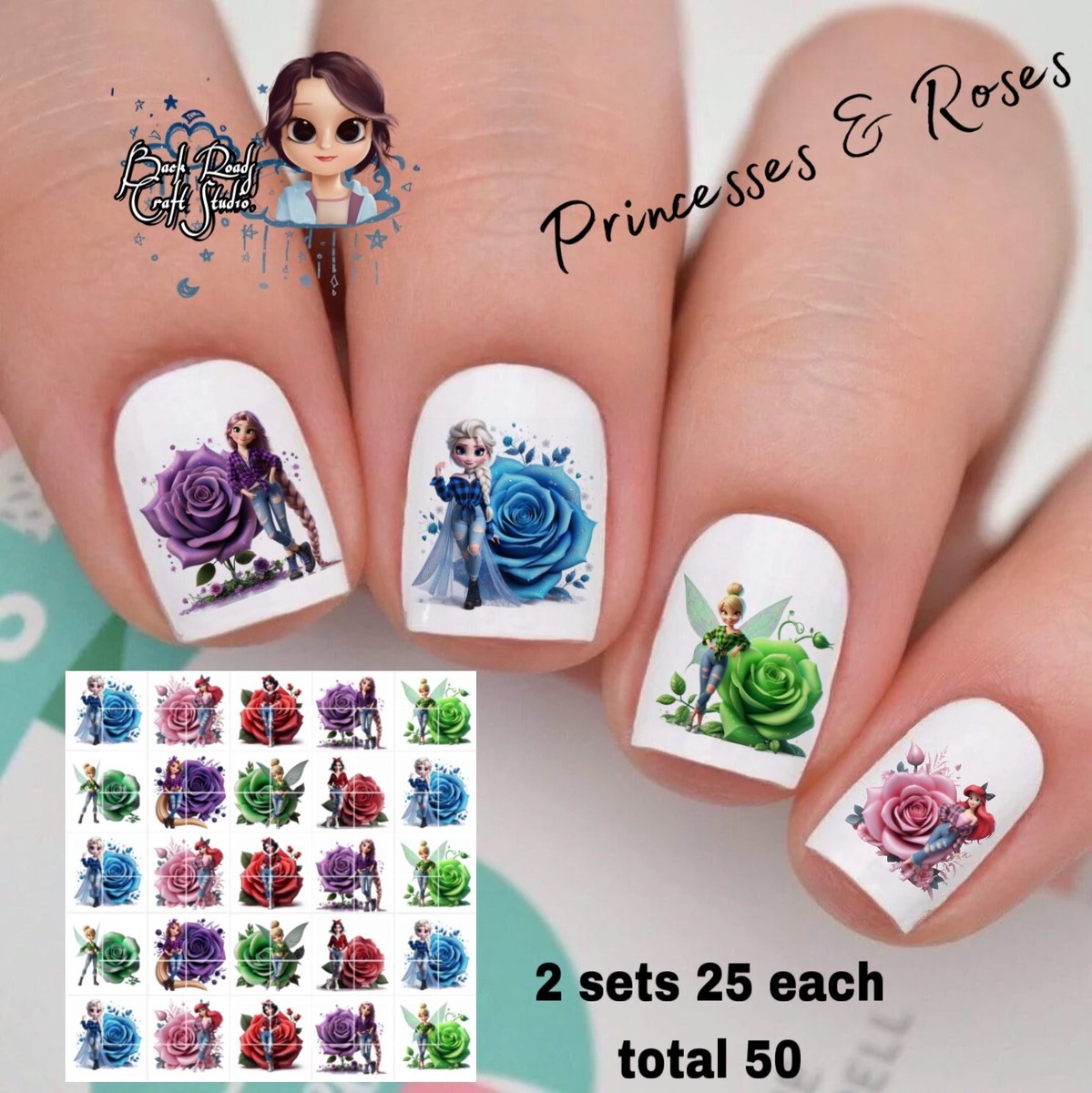 Disney Princess Toe Nail Art