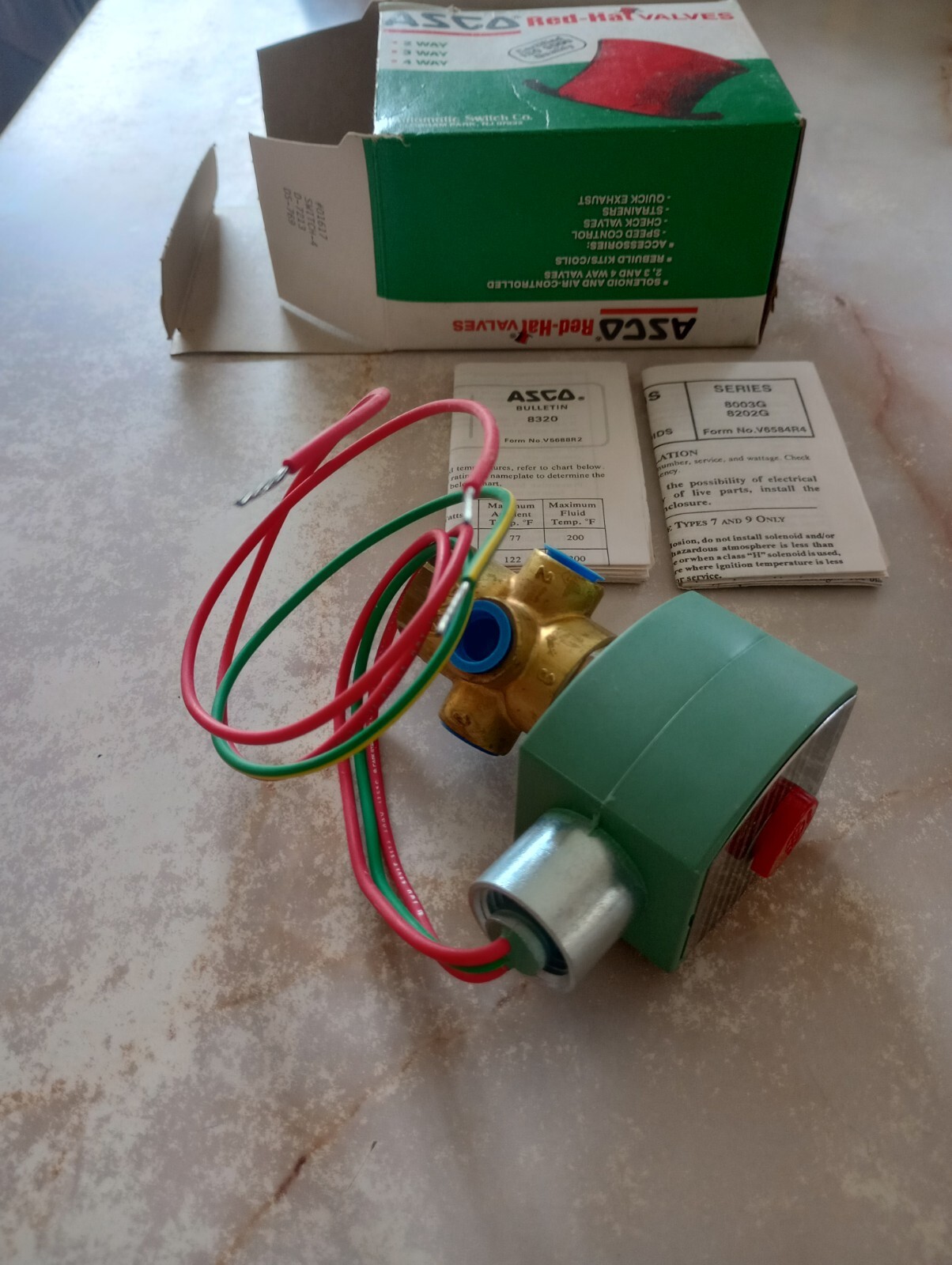 ASCO Red Hat 8320G174 3-Way Solenoid Valve New in Box | eBay