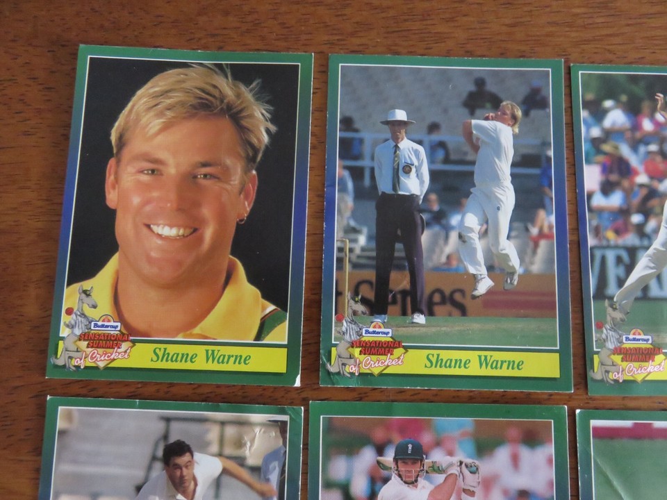 1994/95 BUTTERCUP CRICKET SENSATIONAL SUMMER SCRATCHIES X 29. SHANE ...