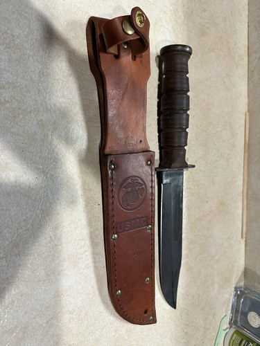 WWII USMC Camillus NY blade marked kabar excellent w sheath | eBay