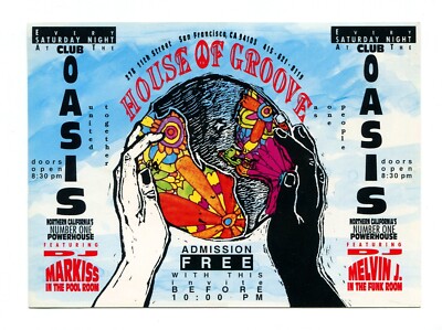 House of Groove Club Oasis 90s Rave Flyer San Francisco Dance Party DJ ...