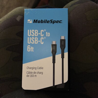 Mobilespec MBS06305 6ft Heavy-duty Usb-C to Usb-C Charge Cable NEW | eBay
