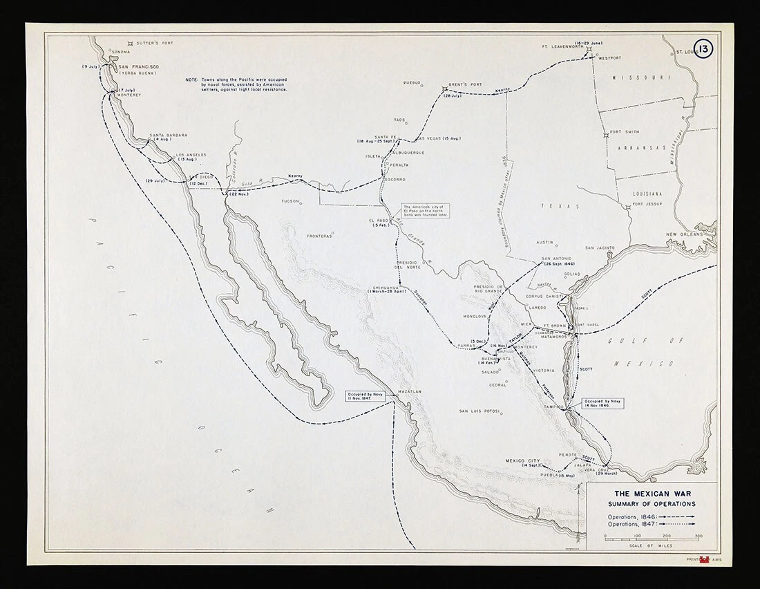 Mexican American War Battles Map