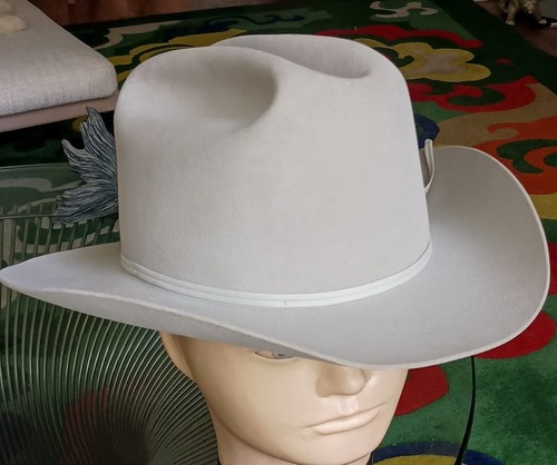 RARE! Vintage RESISTOL 7X Westerner RANCHER Tan TEXAS Fedora HAT! Large ...