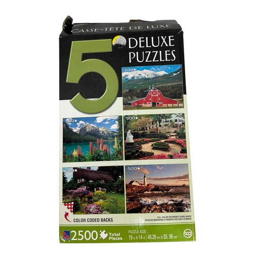 5 Deluxe Jigsaw Puzzles Set 2500 Pieces Scenic Landscapes Collection | eBay