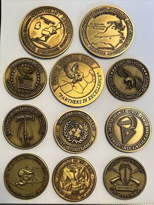 United States Military 11 Tokens/Medals- Army, Navy, Air Force, Coast ...