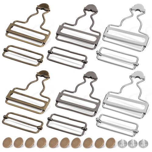 6 Sets Adjustable Overall Buckles with Buttons Dungaree Buckles with ...