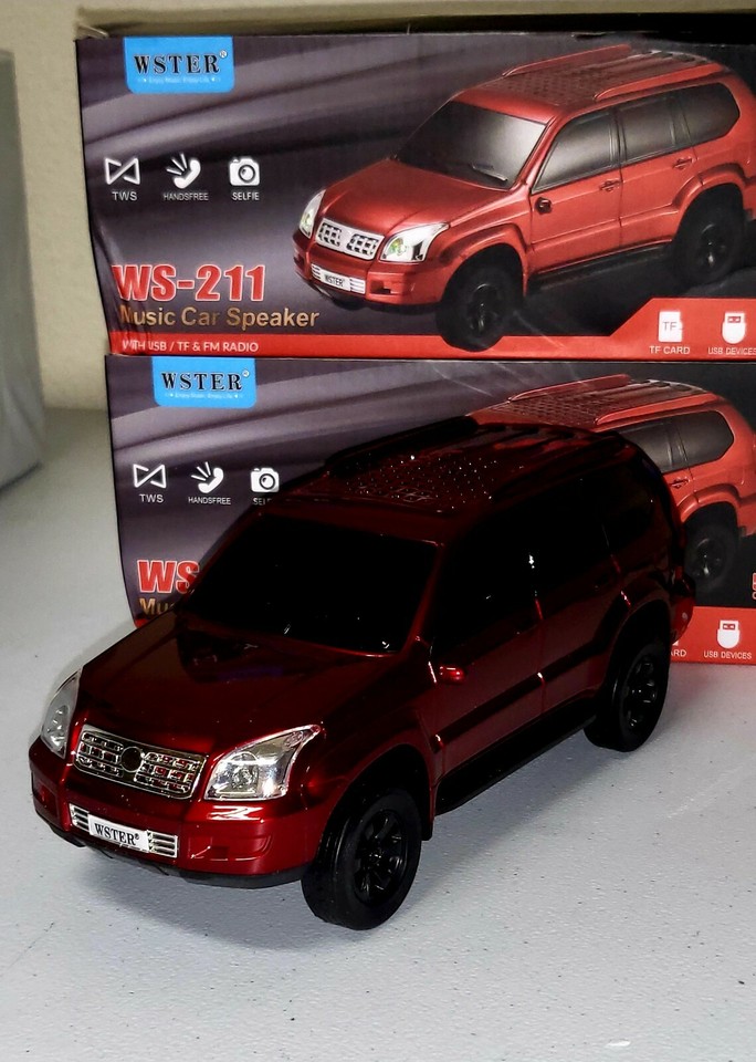 bluetooth WSTER CAR SPEAKER WIRELESS FM RADIO USB AUX RECHARGEABLE LOUD ...