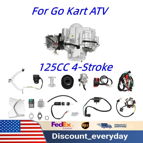 125CC 4-Stroke Engine Motor Semi-Auto Reverse Electric Start For Go ...
