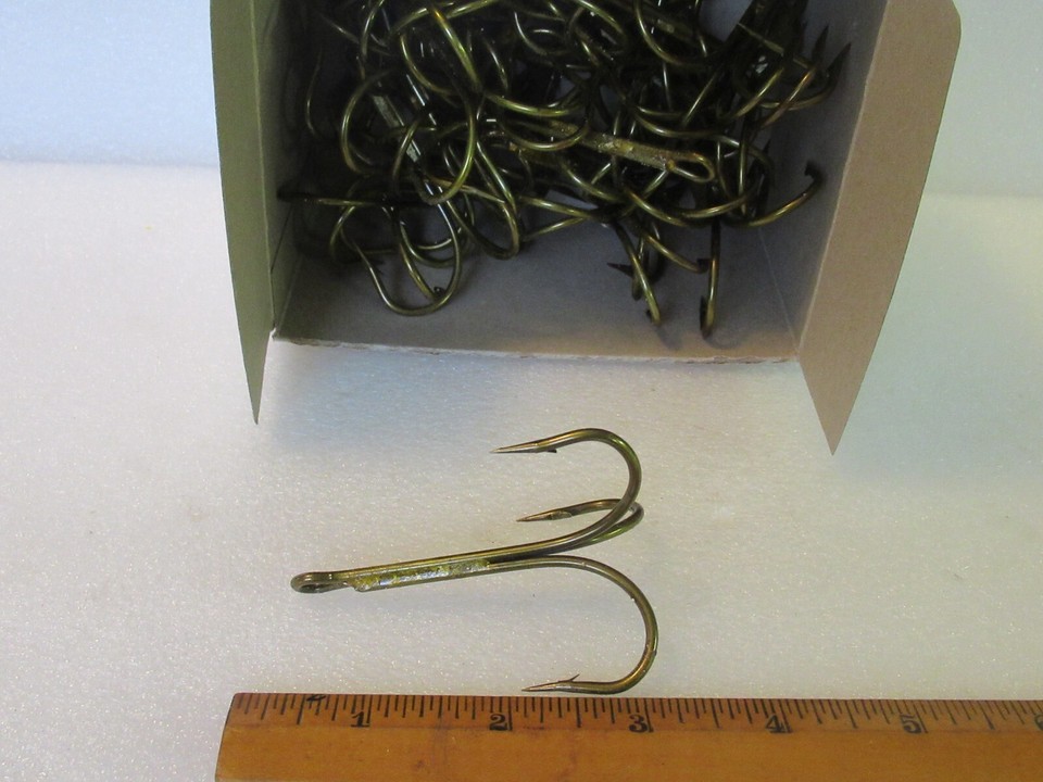 36 BRONZE REPLACEMENT LURE TREBLE SNAG FISHING SNAGGING 3 WAY BAIT HOOK ...