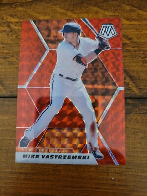 2021 Panini Mosaic Baseball Reactive Red #9 Mike Yastrzemski Giants | eBay