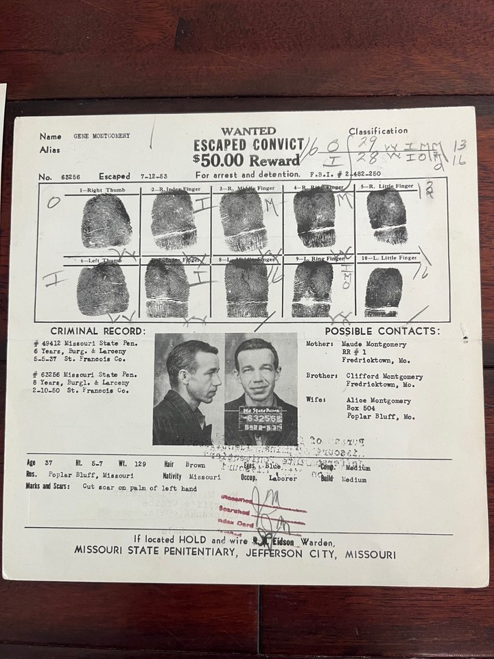 (2) ORIGINAL 1920-50's MISSOURI FBI WANTED REWARD POSTERS* *NO RESERVE ...