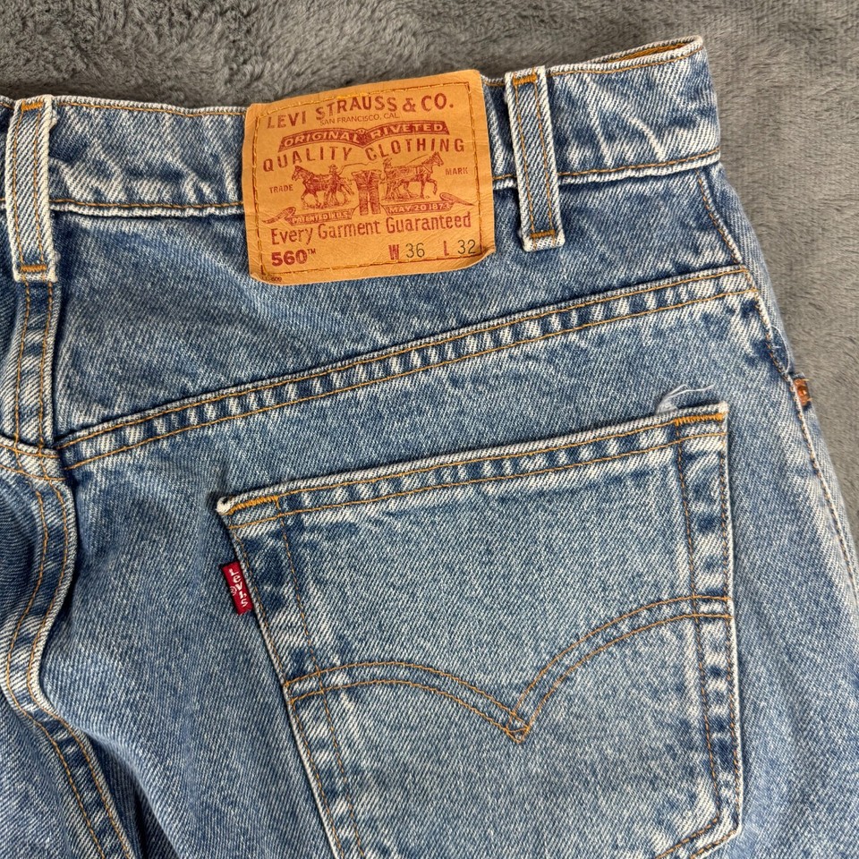 Vintage Levi's 560 Jeans 36x32 MEX Made Blue Denim Loose Baggy Tapered ...