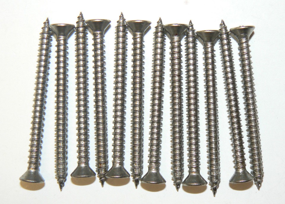 #10 x 2" Flat Head Phillips-Pin Security S/S Sheet Metal Screws - 12 ...