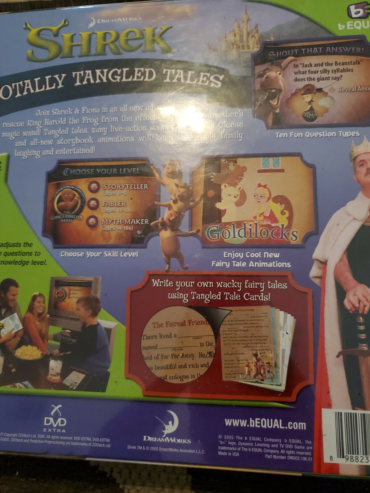 Shrek DVD Game Totally Tangled Tales Trivia John Cleese Family Fun Fairy H62 for sale online | eBay