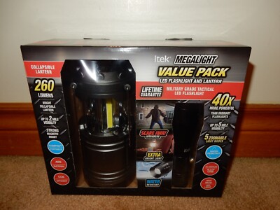 ITEK MEGALIGHT LED MILTARY GRADE FLASHLIGHT AND LANTERN BRAND NEW FREE ...