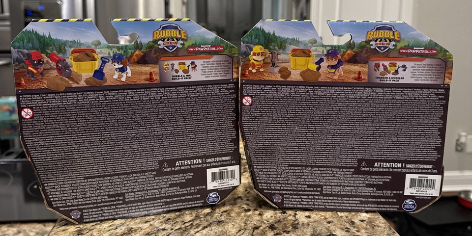 PAW PATROL-RUBBLE & CREW -CHARGER & WHEELER AND RUBBLE & MIX-W/KINETIC ...