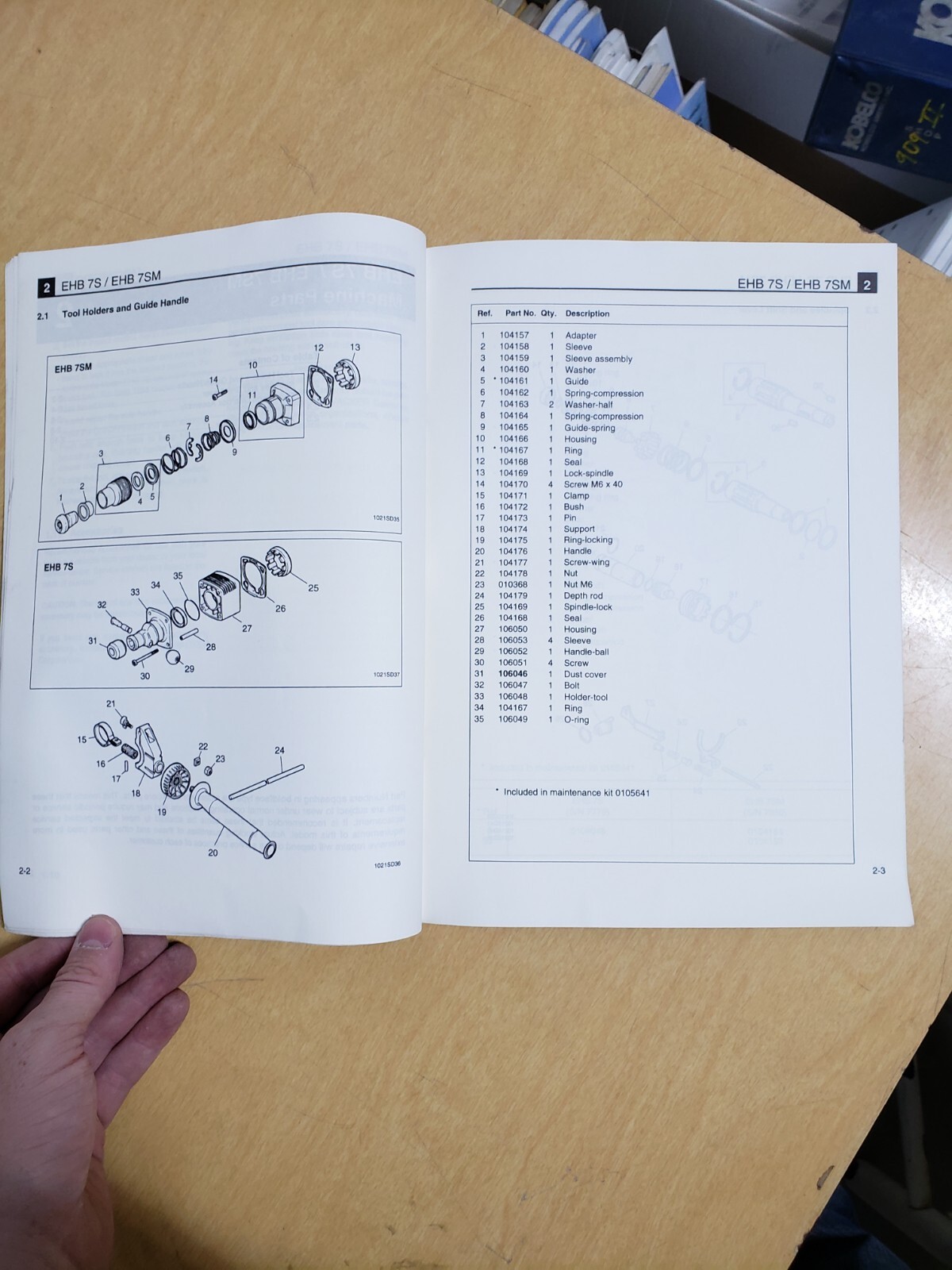 ONE Wacker EHB 7S EHB7SM Breaker/Drill Operators Manual Parts Book | eBay