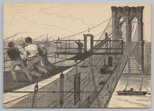 Bridge~1882 Construction~Brooklyn Bridge~Footbridge Dismantled ...
