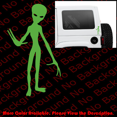 ALIEN Sticker Funny Car Window Vinyl Decal Cool Vinyl Laptop UFO I ...