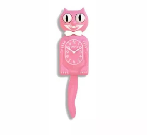 CLASSIC Satin Pink KIT CAT CLOCK 15.5" USA MADE Official Kit-Cat Klock ...