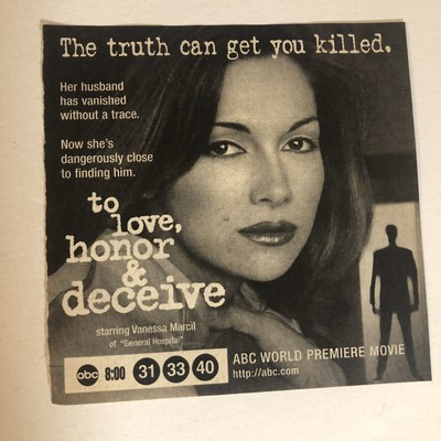 To Love Honor And Deceive Tv Movie Print Ad Vintage Vanessa Marcil TPA5 ...