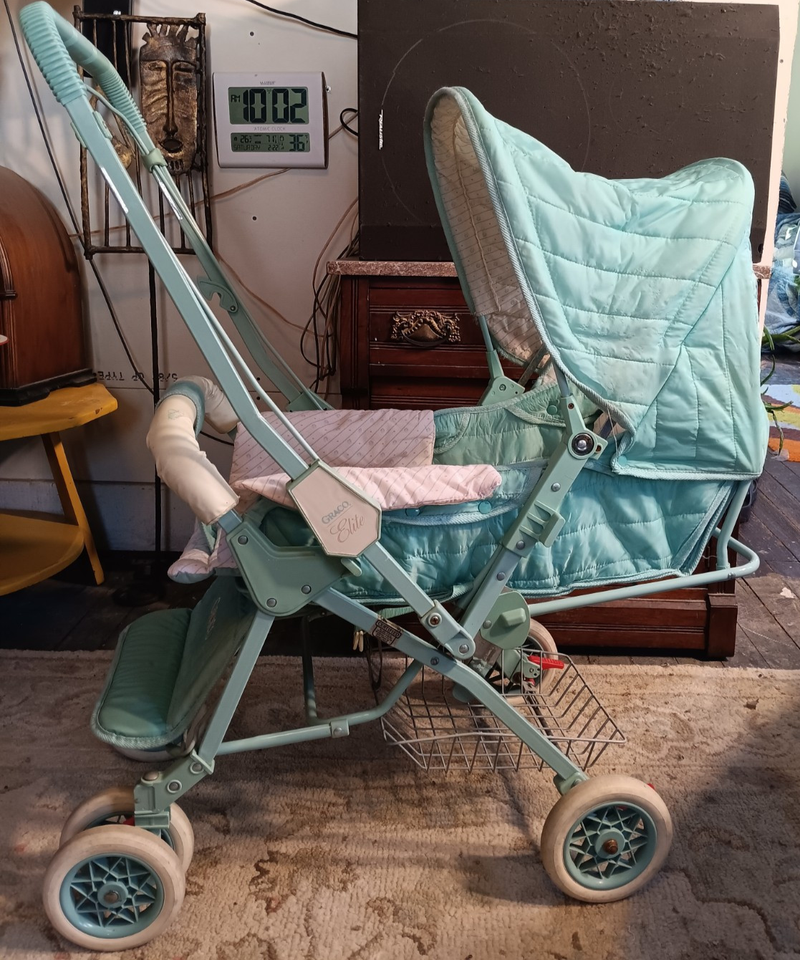 Vintage 1990's Graco Elite Doll Baby Cat Stroller PROP Display Chrome ...