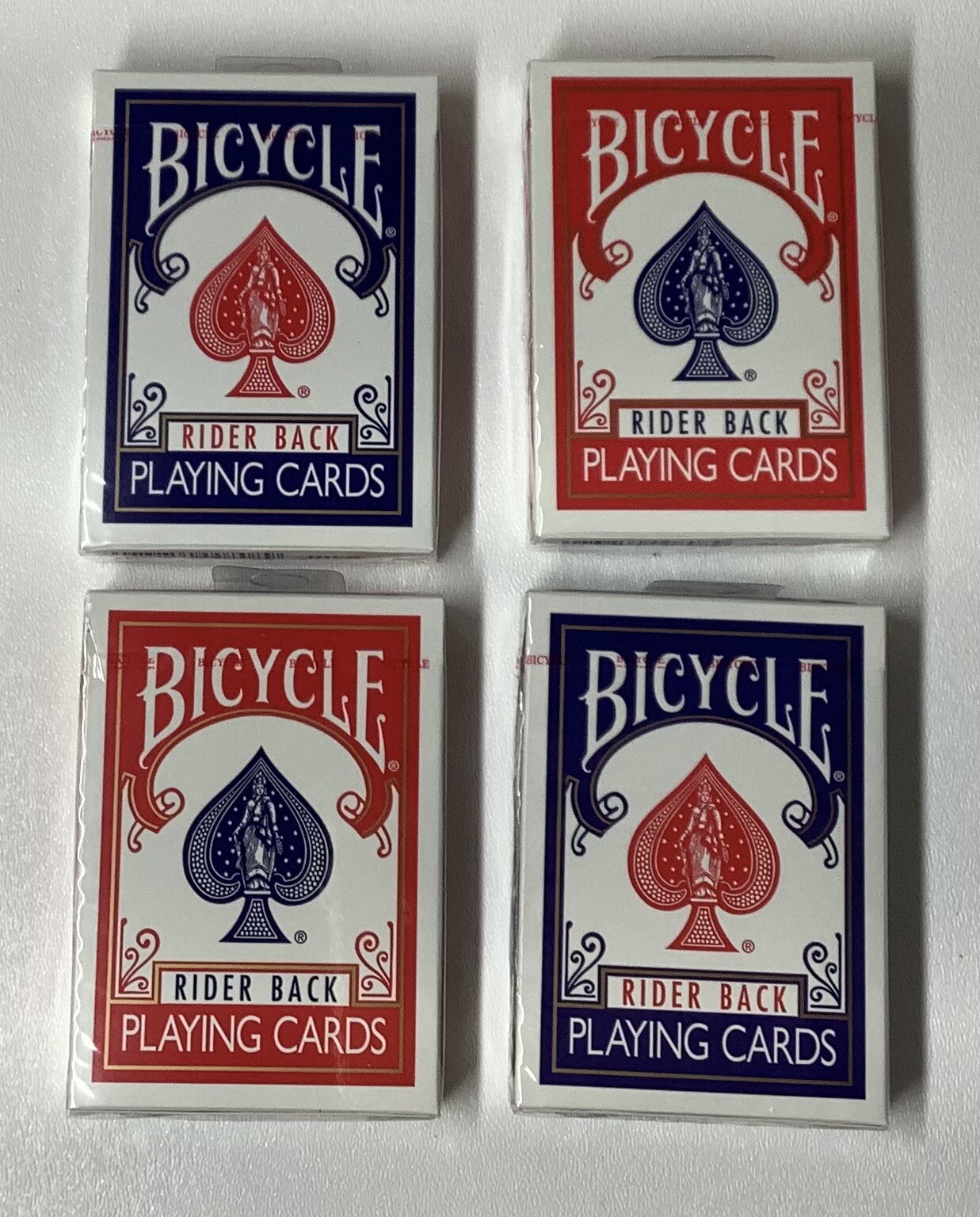 Lot 4 BICYCLE Poker 808 Air Cushion Finish Rider Back Playing Cards NEW ...