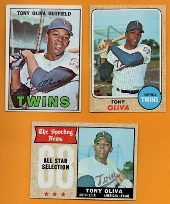 Tony Oliva 1967 & 1968 Topps 3 card lot Minnesota Twins HOF | eBay