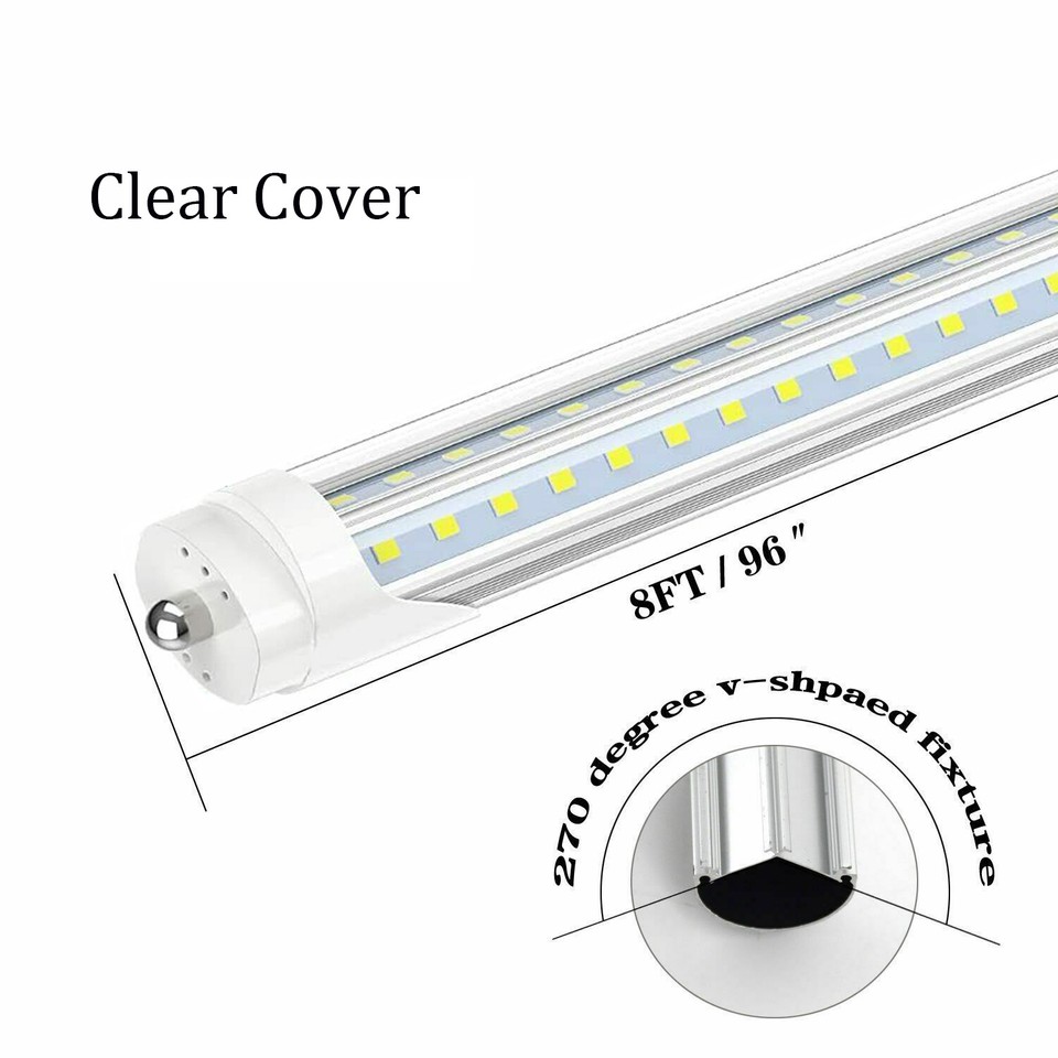F96T12 45W 72W T8 8FT LED Shop Light Bulbs FA8 Single Pin LED Tube ...