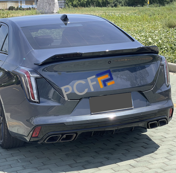 Glossy Black ABS For 2020-2024 Cadillac CT4 Rear Trunk Wing Spoiler Lip ...